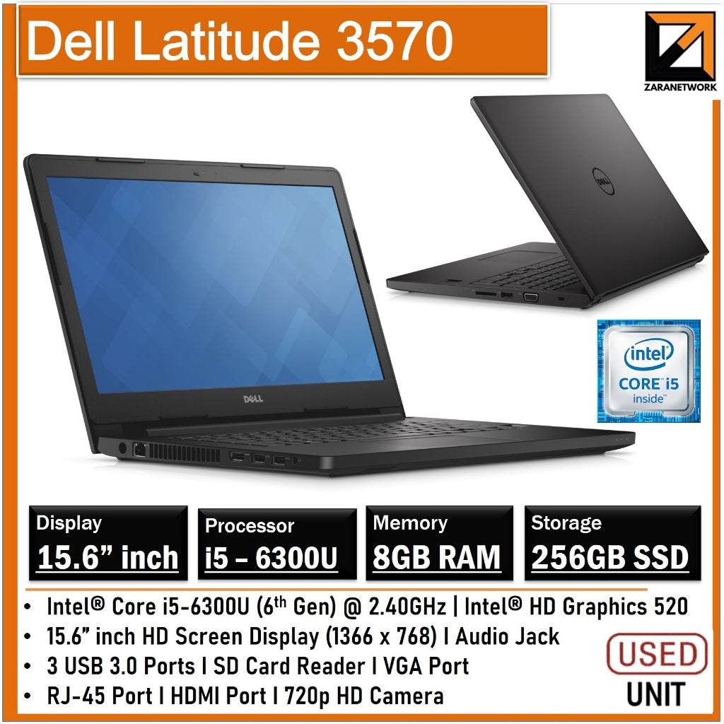 DELL LATITUDE 3570 CORE i5-6300U GAMING LAPTOP 8GBRAM/256GB SSD – My Store