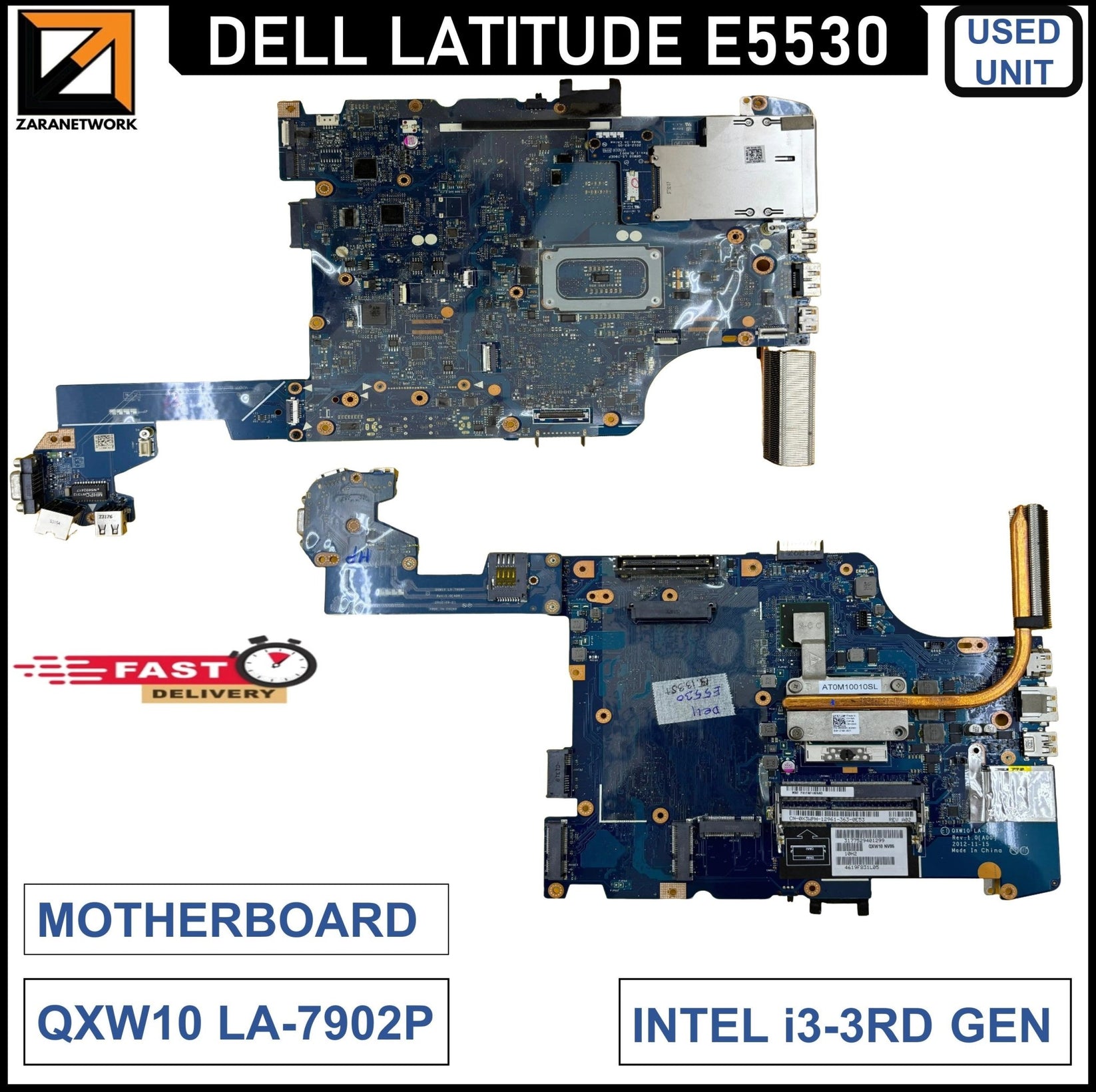 DELL LATITUDE E5530 MOTHERBOARD QXW10 LA-7902P REV:1(A00) i5-5th GEN ...