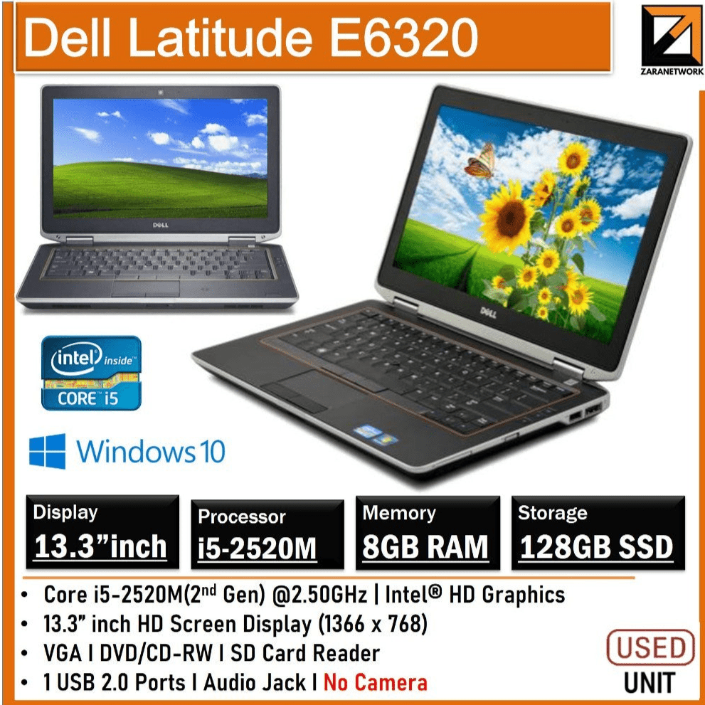 DELL LATITUDE E6320 CORE i5-2520M UPTO 8GB RAM/128GBSSD – Zaranet.my