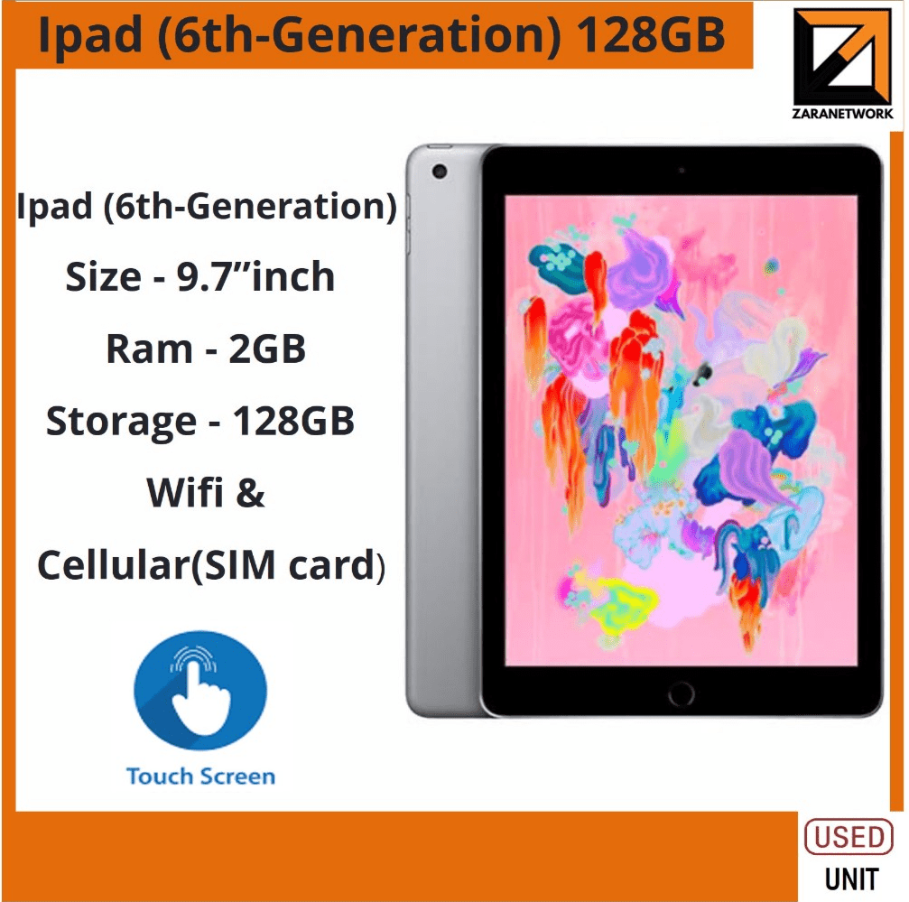 IPAD 6-GEN 2GB RAM/128GB SSD 9.7 DISPLAY YEAR 2018 – Zaranet.my