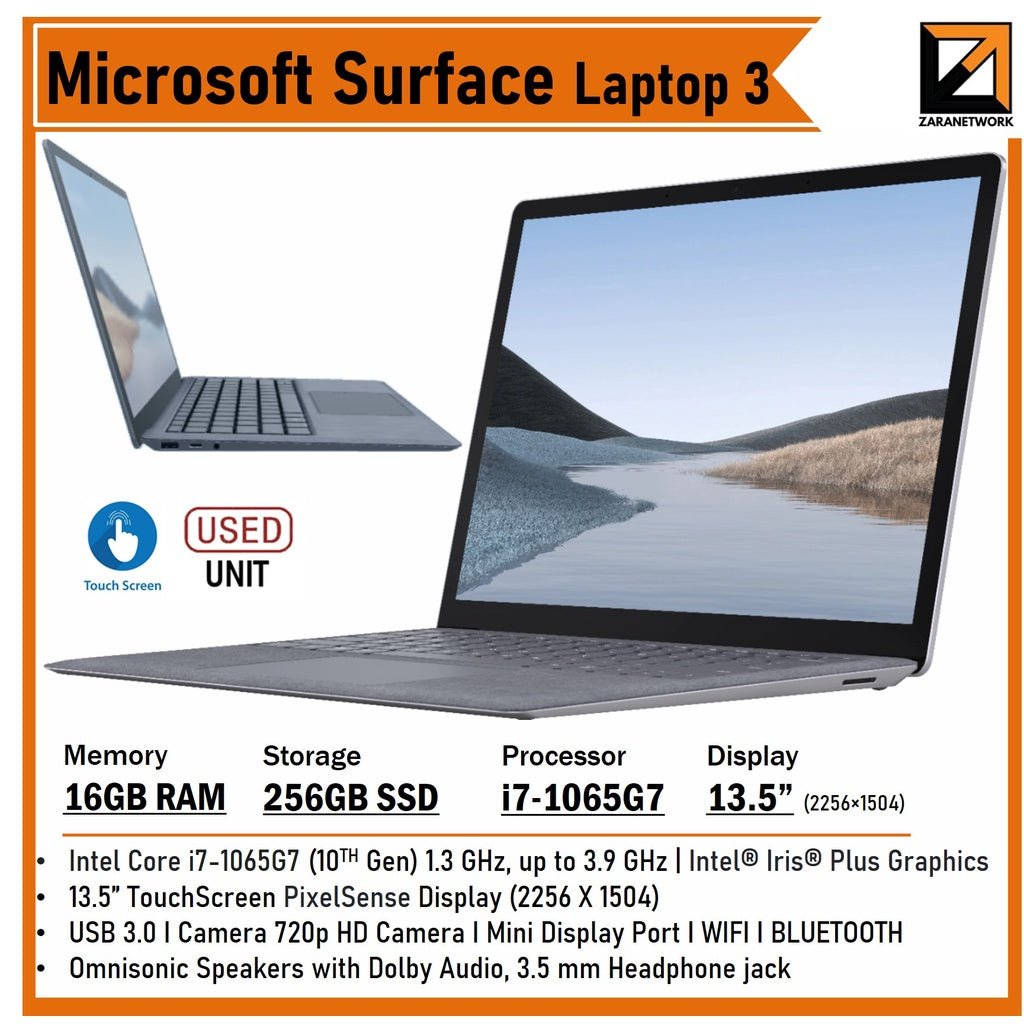 MICROSOFT SURFACE LAPTOP 3 CORE i7-10TH GEN 13.5 TOUCHSCREEN – My Store