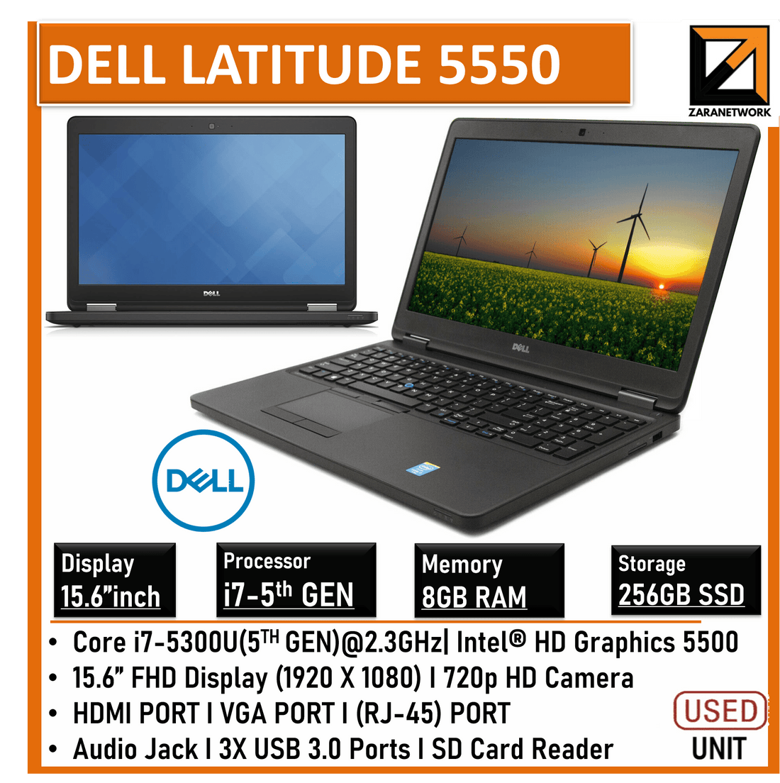DELL LATITUDE 5550 i7-5th GEN (8GB RAM/256GB SSD) – Zaranet.my