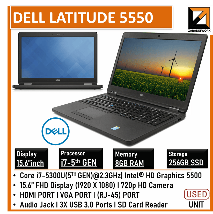 DELL LATITUDE 5550 i7-5th GEN (8GB RAM/256GB SSD) – Zaranet.my