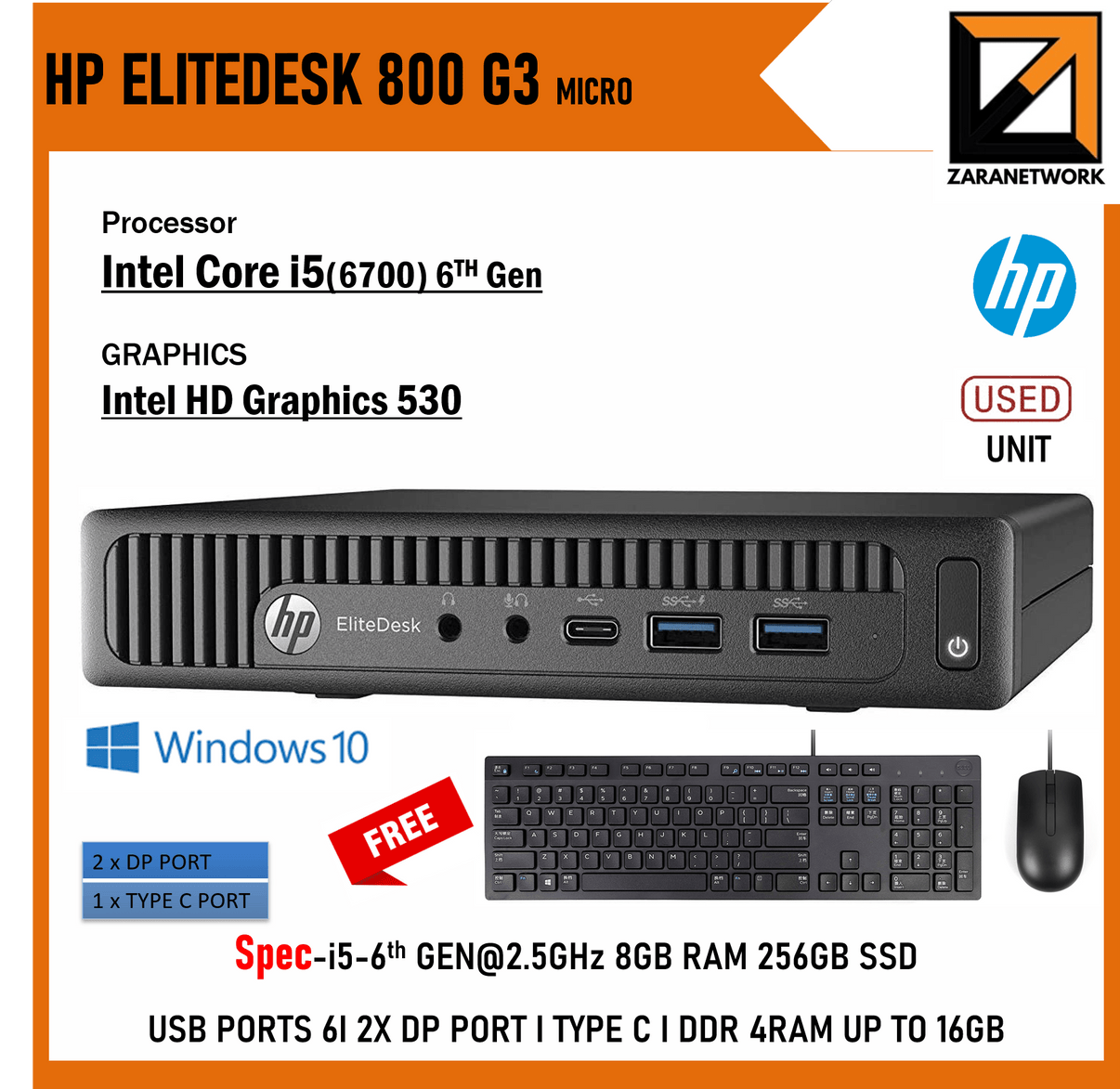 HP ELITEDESK 800 G3 MICRO (Desktop) – Zaranet.my