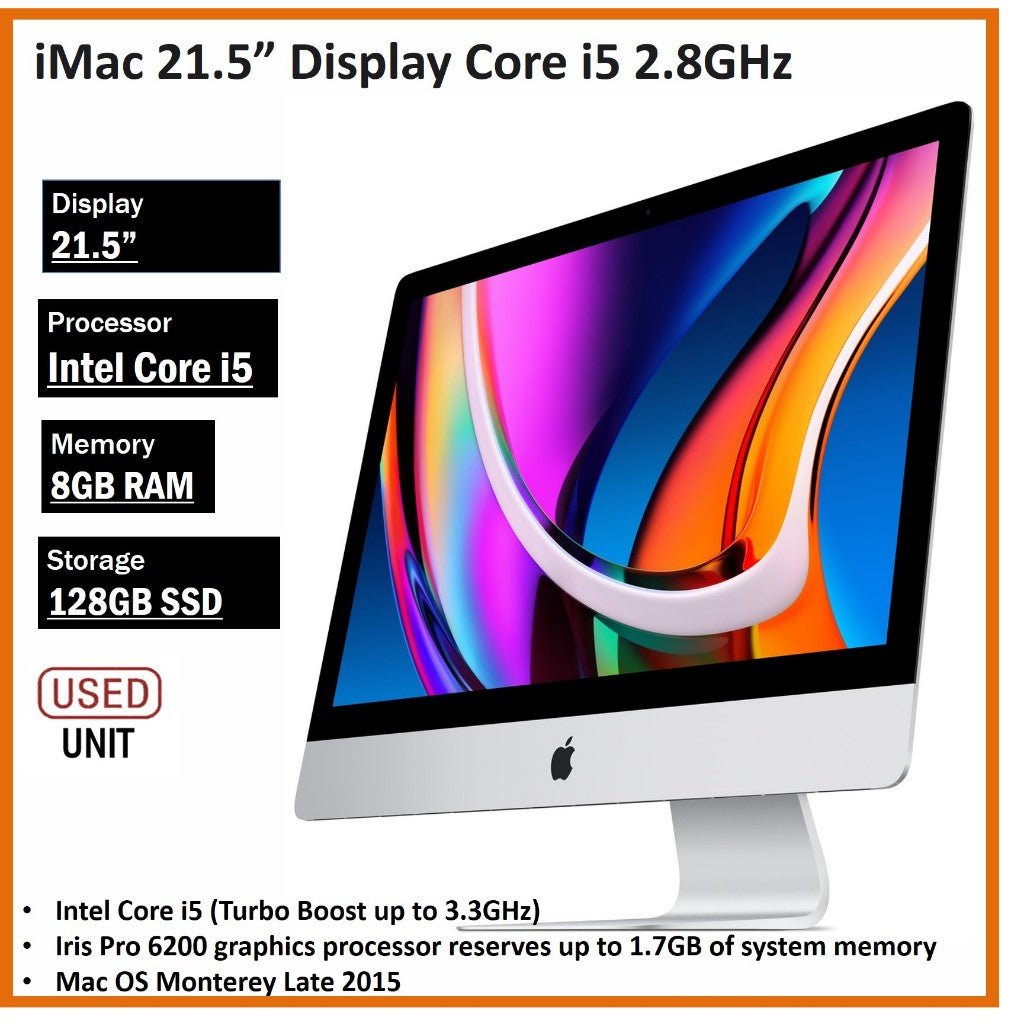 iMac 27.5 Display Core i5 8GB RAM/128GB SSD YEAR 2015 – Zaranet.my