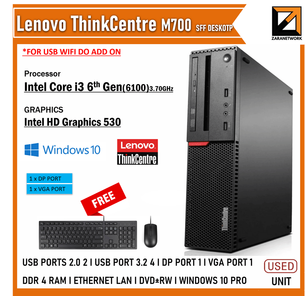 LENOVO THINKCENTRE M700 SFF (Desktop) – Zaranet.my